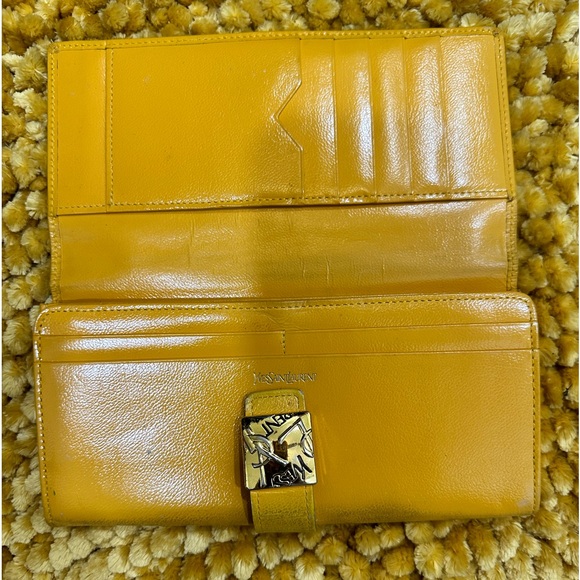 Yves Saint Laurent | Bags | Ysl Compact Yellow Leather Wallet | Poshmark